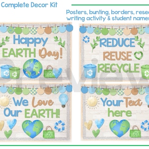 Earth Day Watercolor Bulletin Board – Classroom Decor With Editable ...