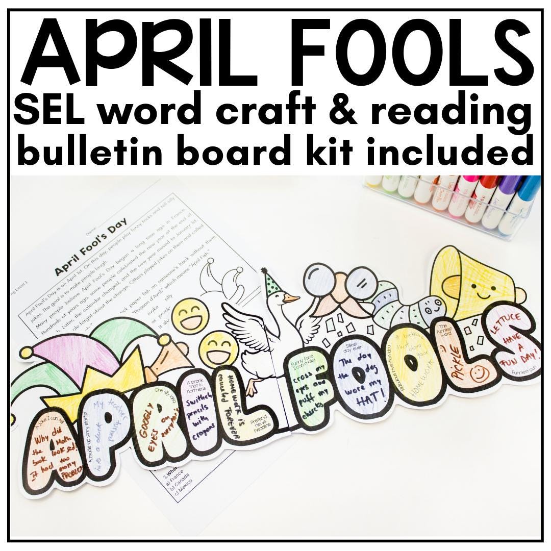 April Fools Day SEL Writing Craft | Reading Comprehension Activity ...