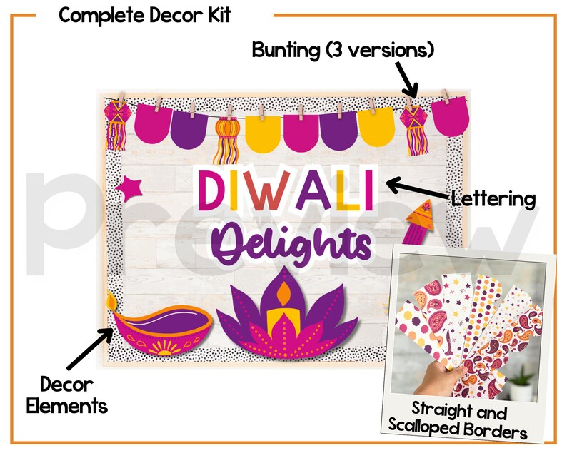 Diwali Bulletin Board & Vocabulary – Printable Classroom Decor ...