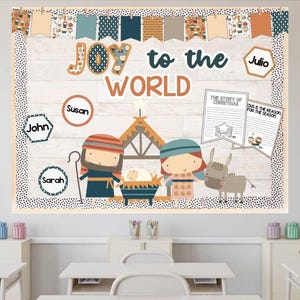 Nativity Bulletin Board & Classroom Decor Kit + Editable Versions ...