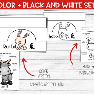 Chinese Zodiac Animals Activity Set Craftivities Posters - Etsy