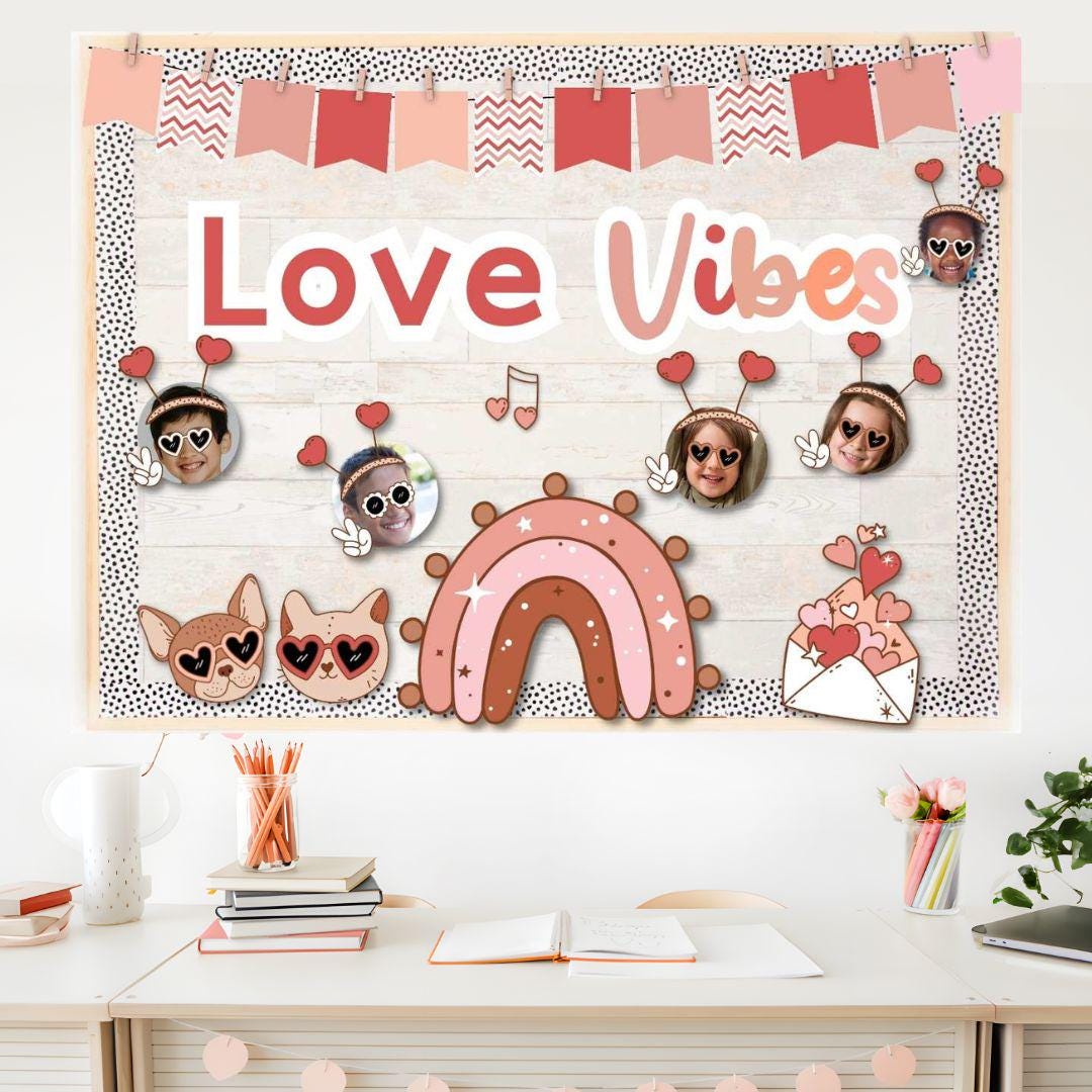 Retro Valentine’s Day Classroom Decor – Editable Bulletin Board Kit ...