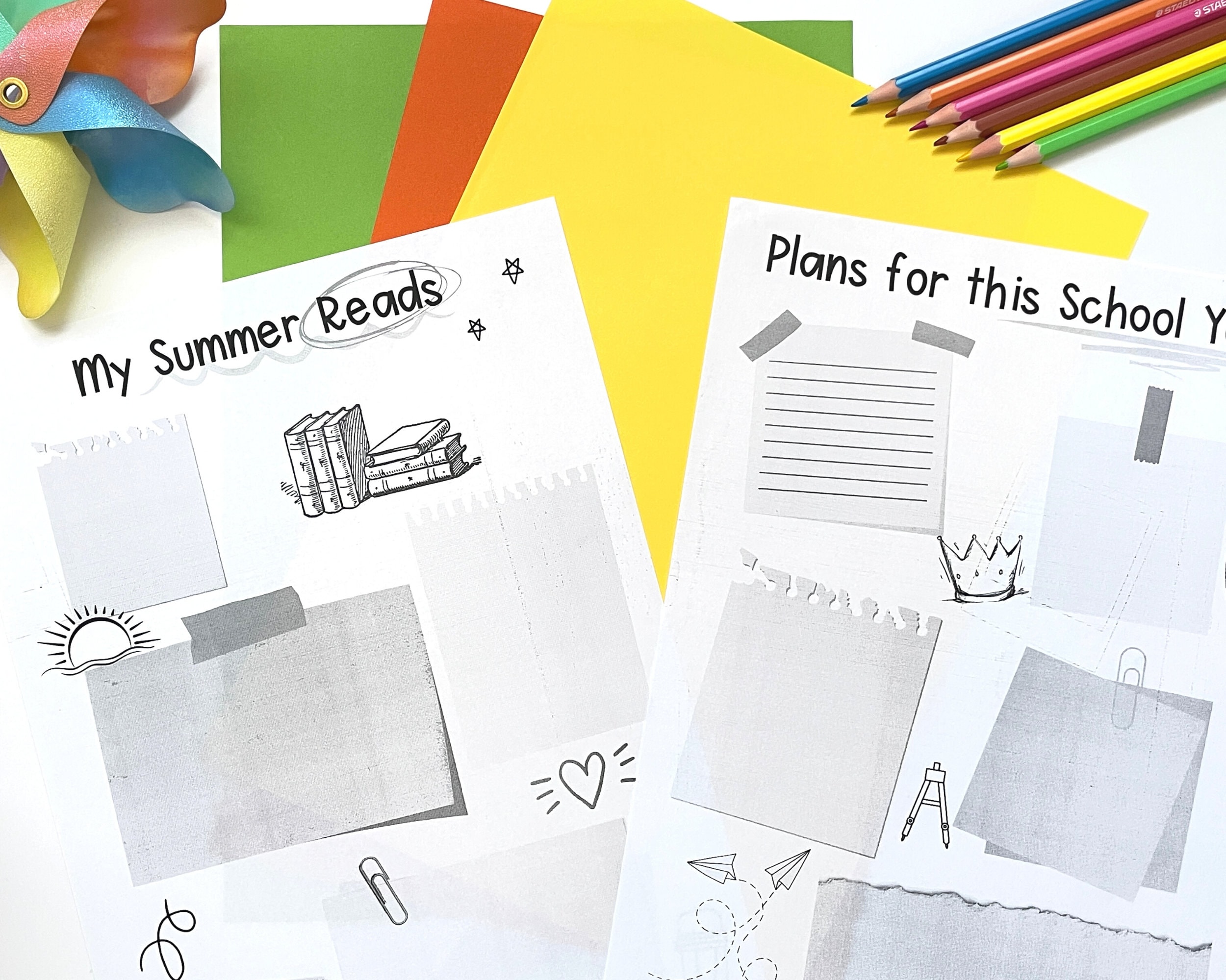 Printable Summer Scrapbook Pages for Kids Fun Summer - Etsy