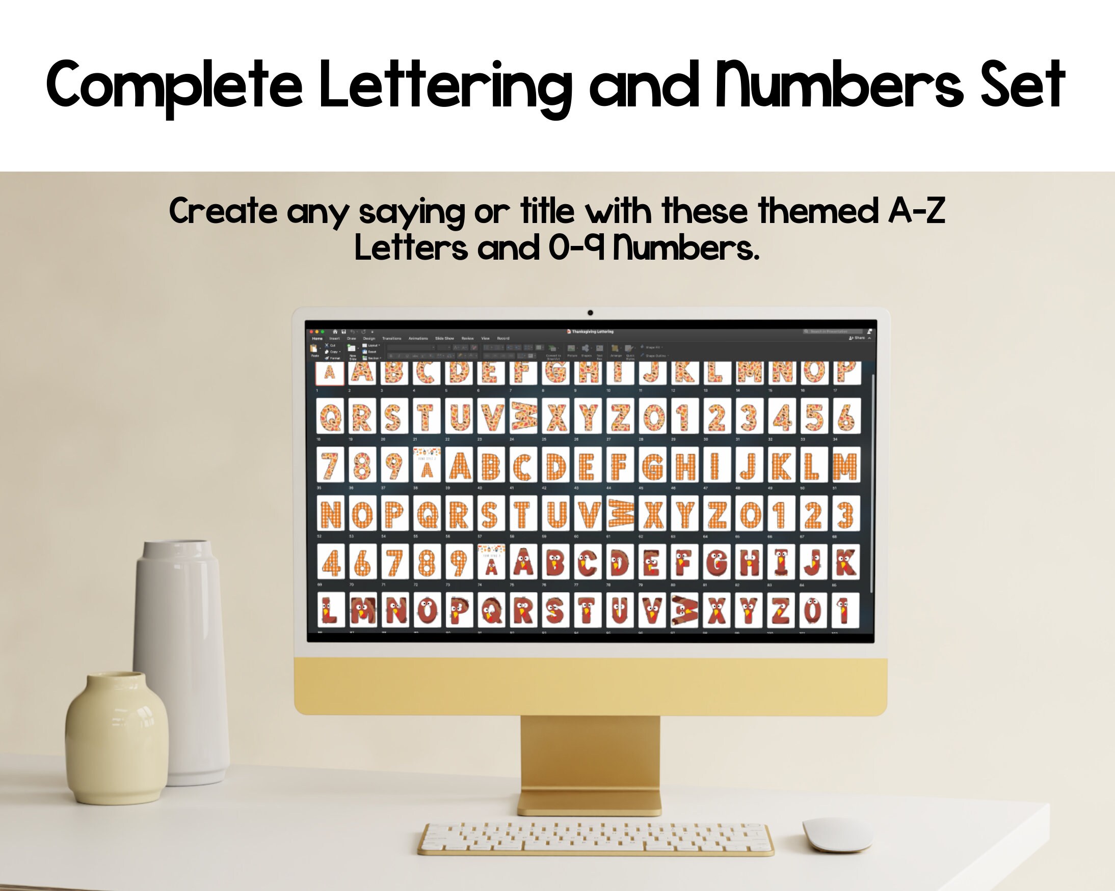 Thanksgiving Bulletin Board Letters, Editable Template Font for ...