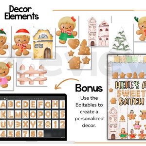 Gingerbread Man Bulletin Board & Classroom Decor Kit + Editable ...