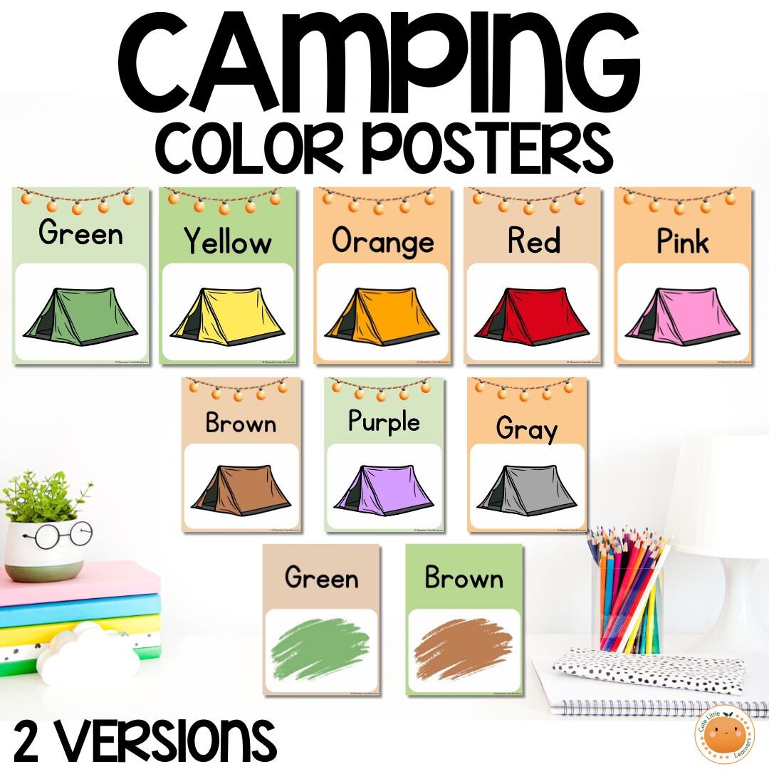 Camping Themed Color Posters for Bulletin Boards and Classroom Decor ...