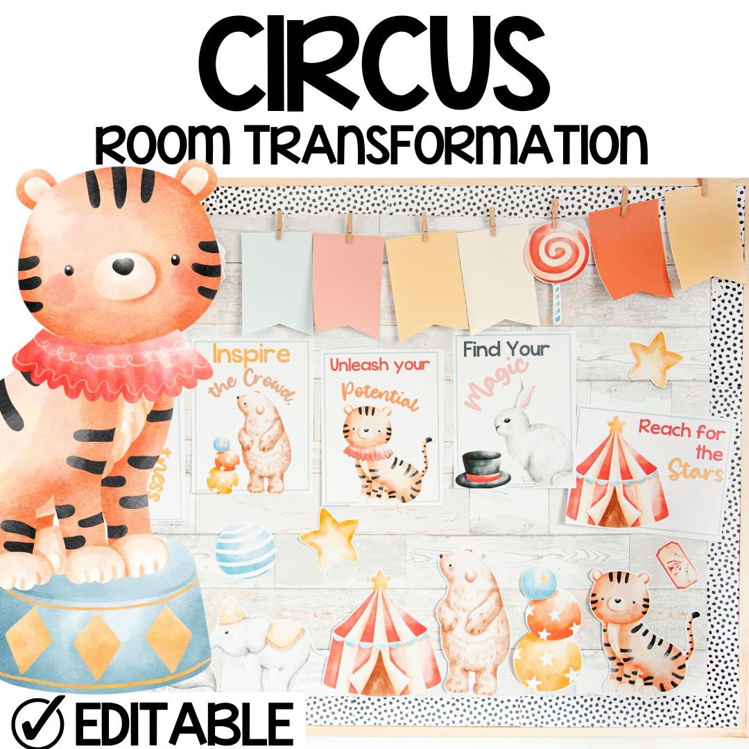 Circus Room Transformation Kit, Bulletin Board, Classroom Decor ...