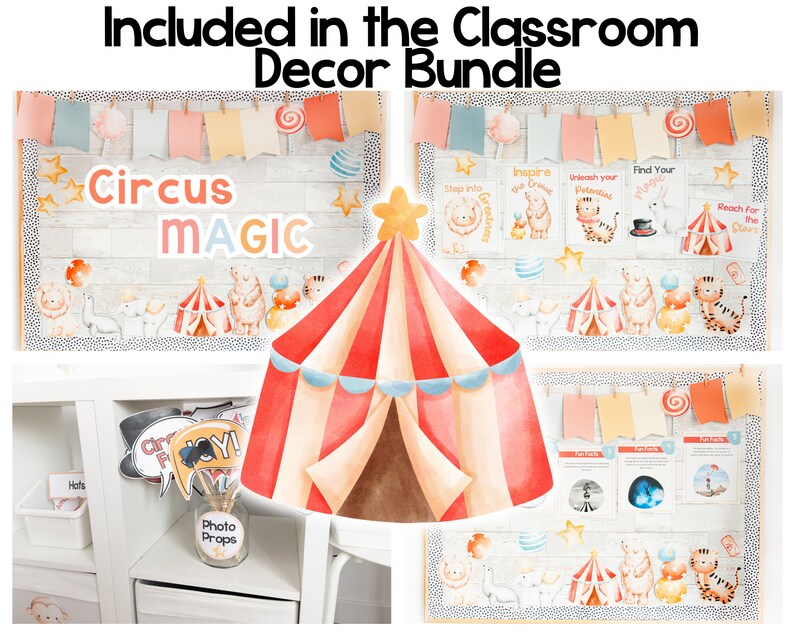 Circus Themed 2D and 3D Shape Posters for Bulletin Boards and - Etsy