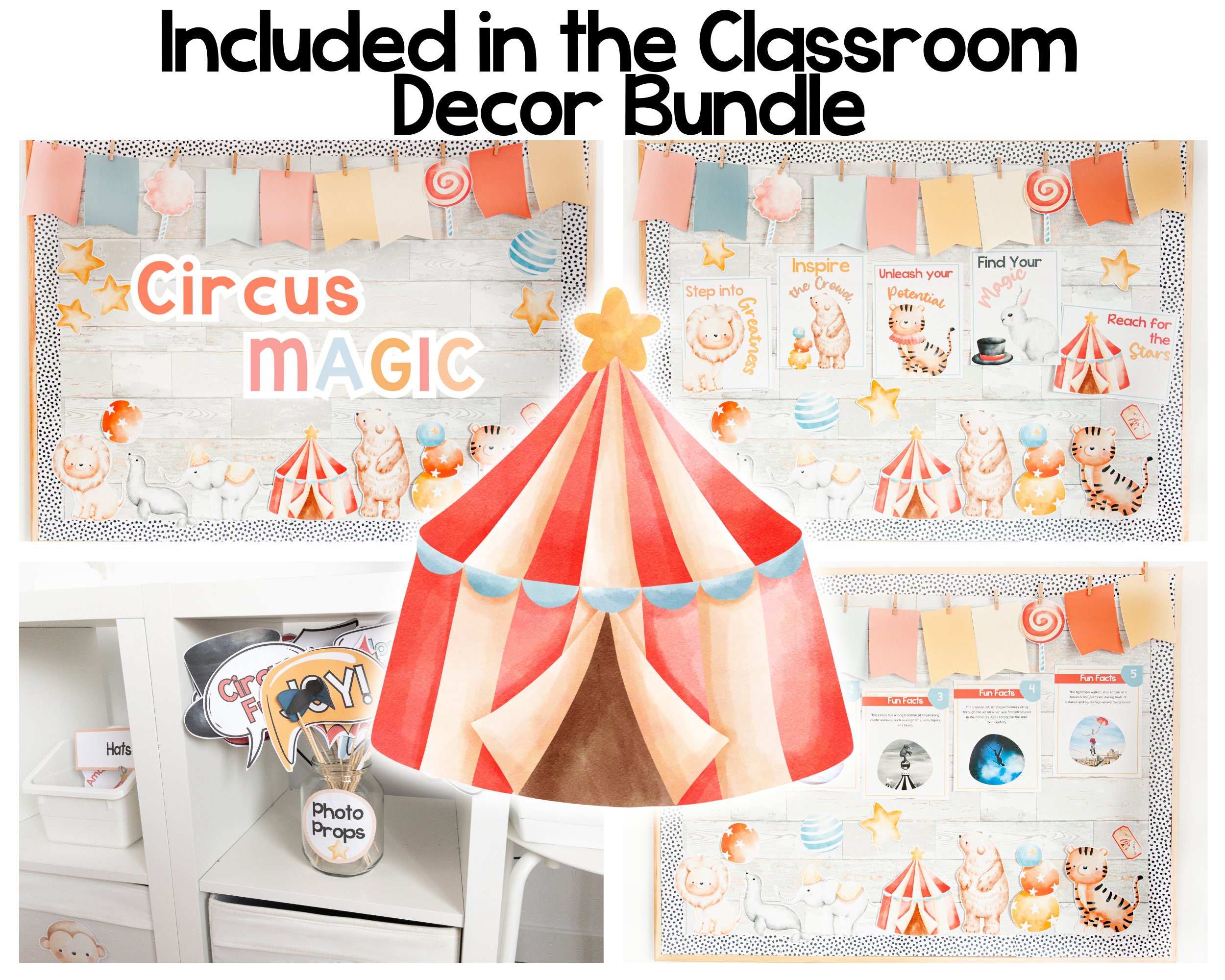 Circus Themed 2D and 3D Shape Posters for Bulletin Boards and - Etsy