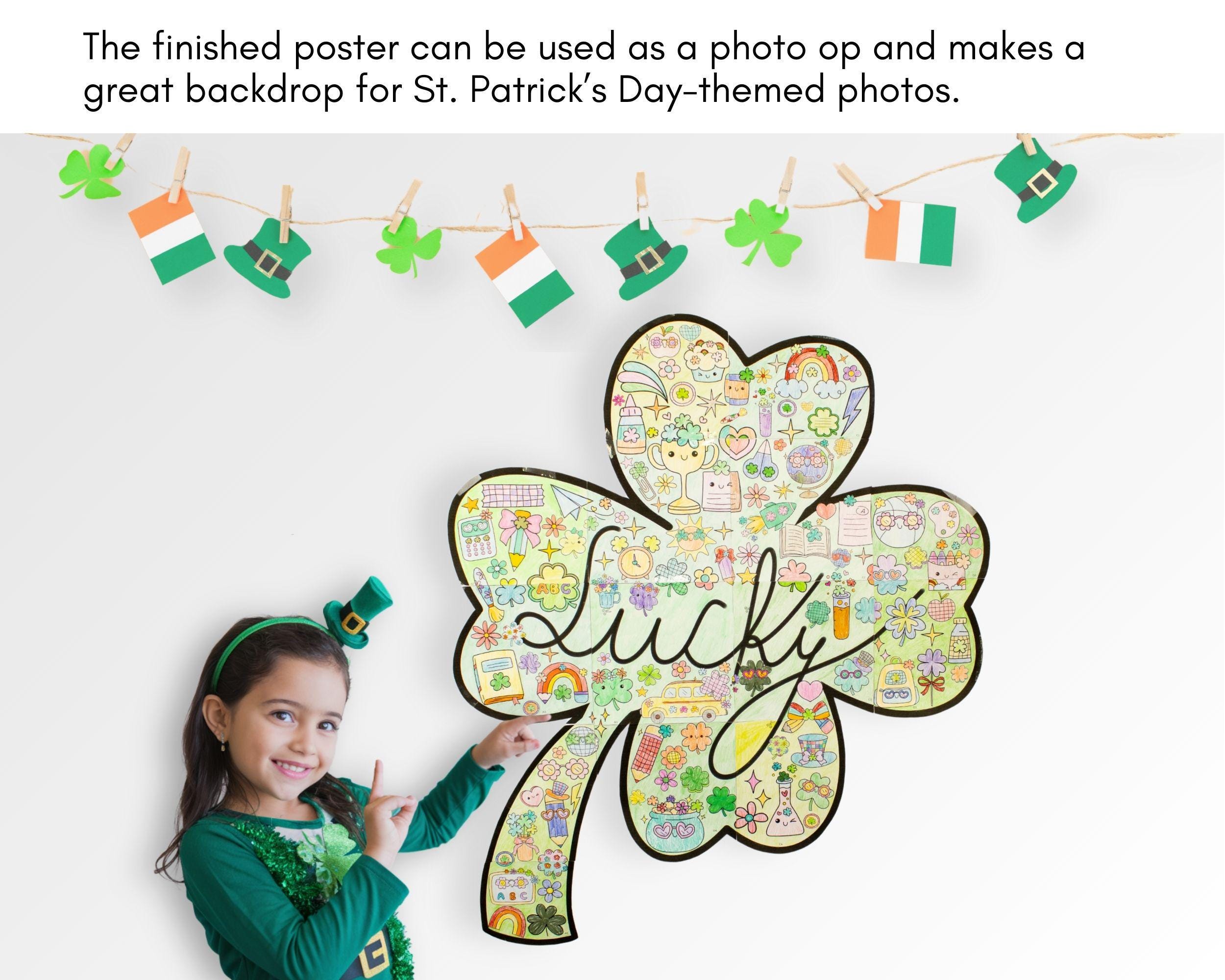 Shamrock Collaborative Poster | Printable St. Patrick’s Day Coloring ...