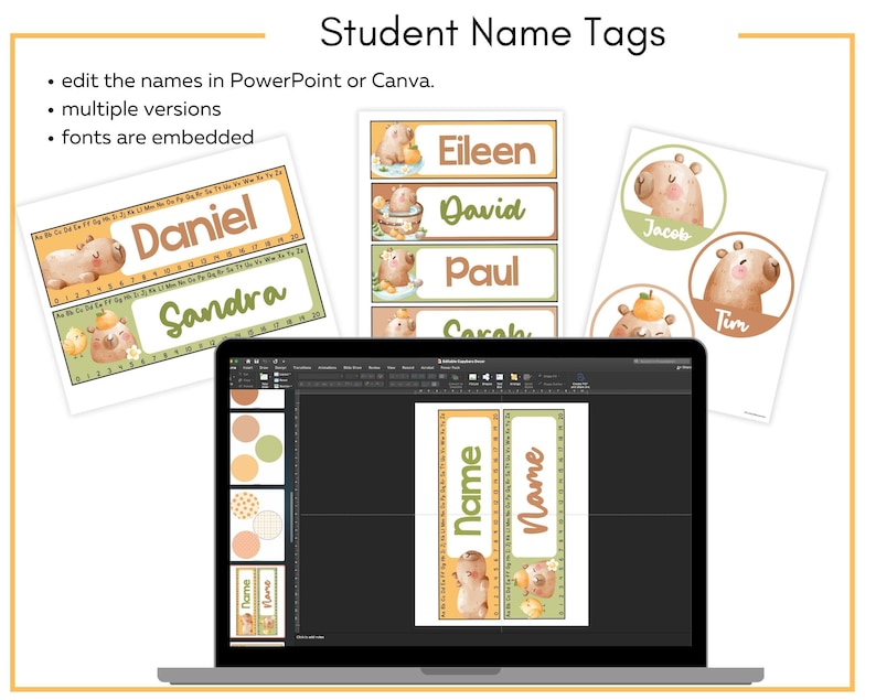 Capybara Classroom Decor Kit | Editable Bulletin Board Set With Posters ...