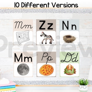 Alphabet Posters Superheroes Themed Primary, Cursive & Decorative Fonts ...