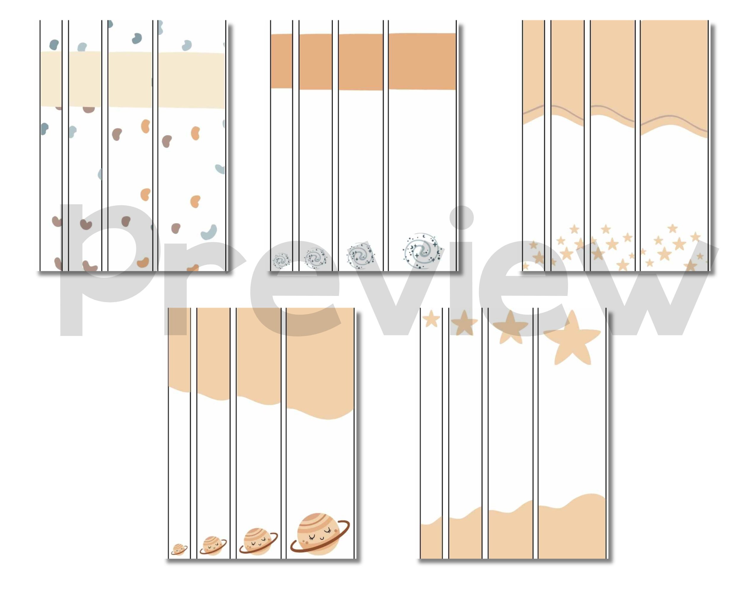 Editable Binder Covers Spines & Forms Boho-space Themed - Etsy