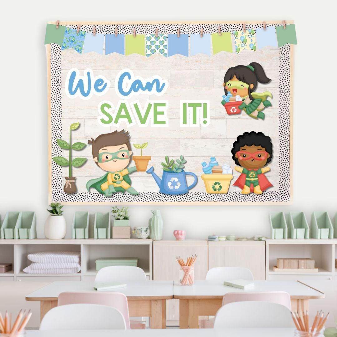 Earth Day Superhero Classroom Decor | Editable Bulletin Board and Door ...