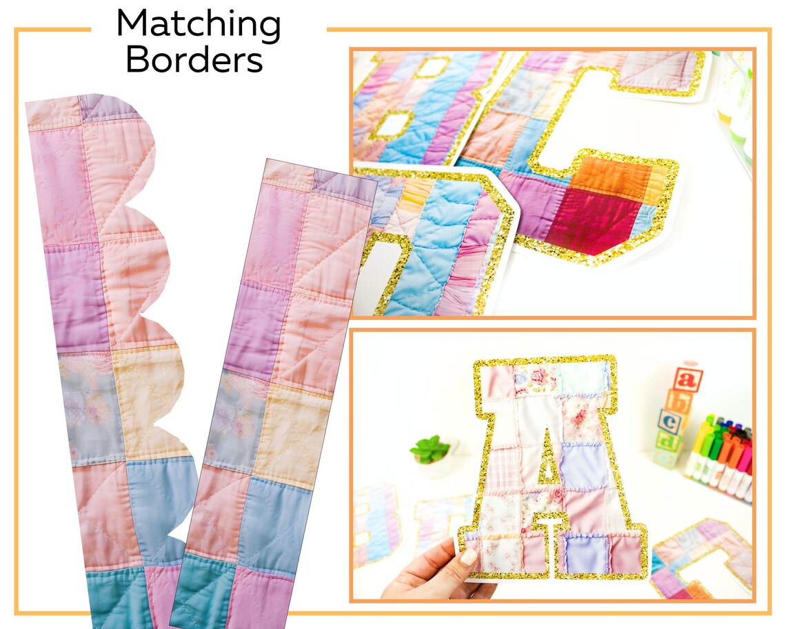 Printable Varsity Letters & Numbers in Pastel Patches for Bulletin ...