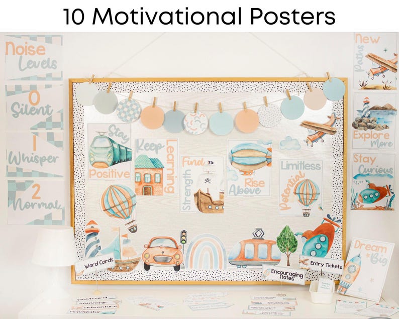 Travel Classroom Makeover Kit | Bulletin Board Decor and Motivational ...