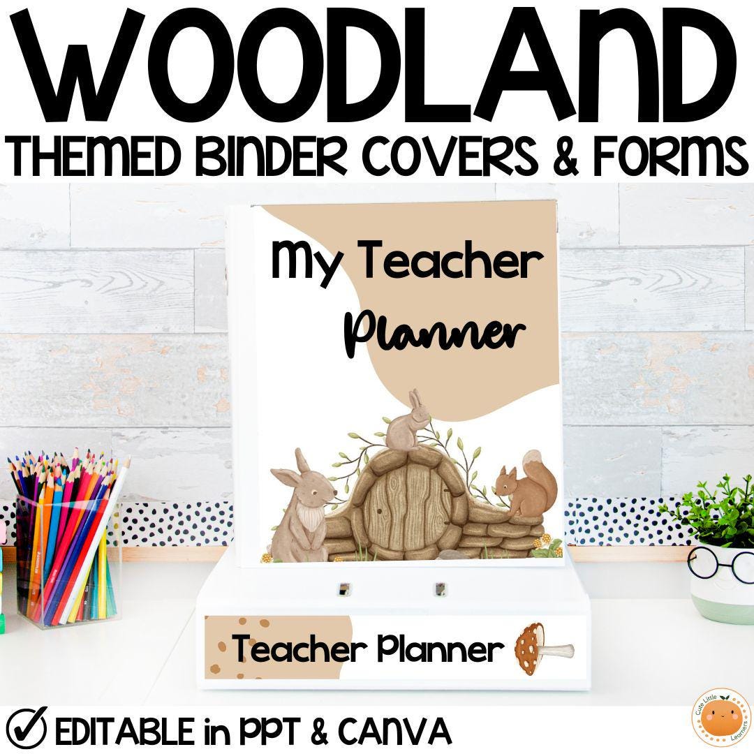 Editable Binder Covers, Spines & Teacher Forms, Woodland Themed ...