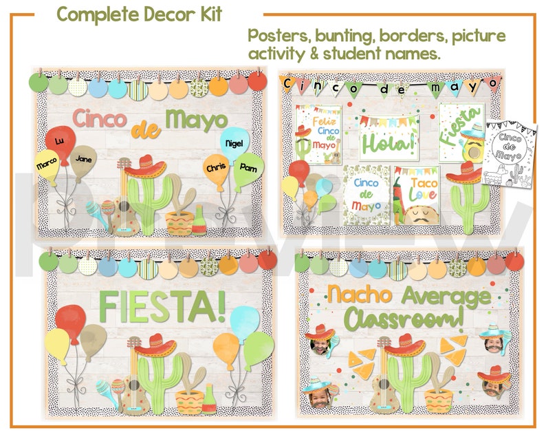 Cinco De Mayo Bulletin Board & Interactive Classroom Decor - Etsy