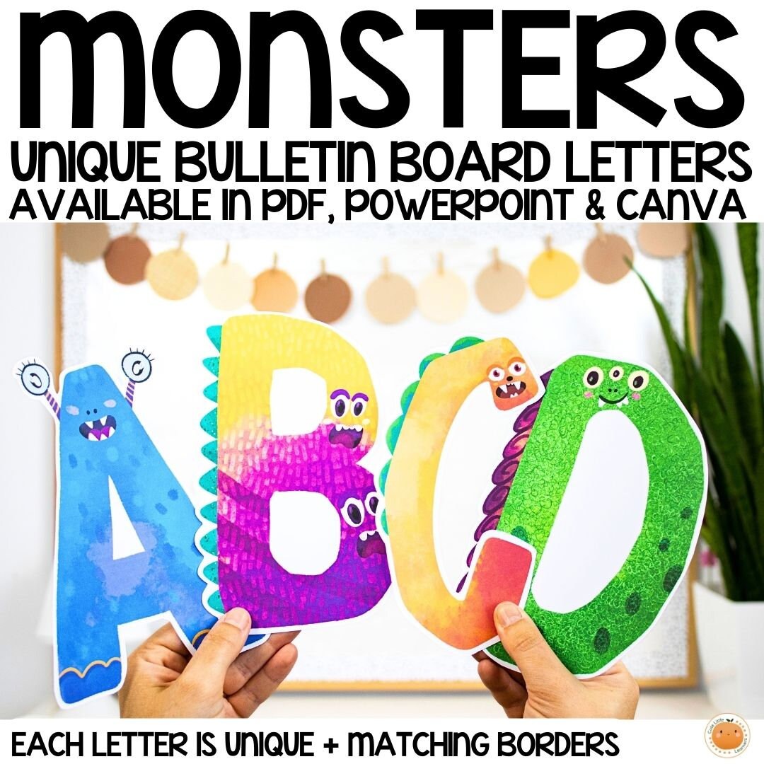 Halloween Monster Letters and Numbers for Bulletin Board / Classroom ...