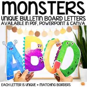 Halloween Monster Letters and Numbers for Bulletin Board / Classroom ...