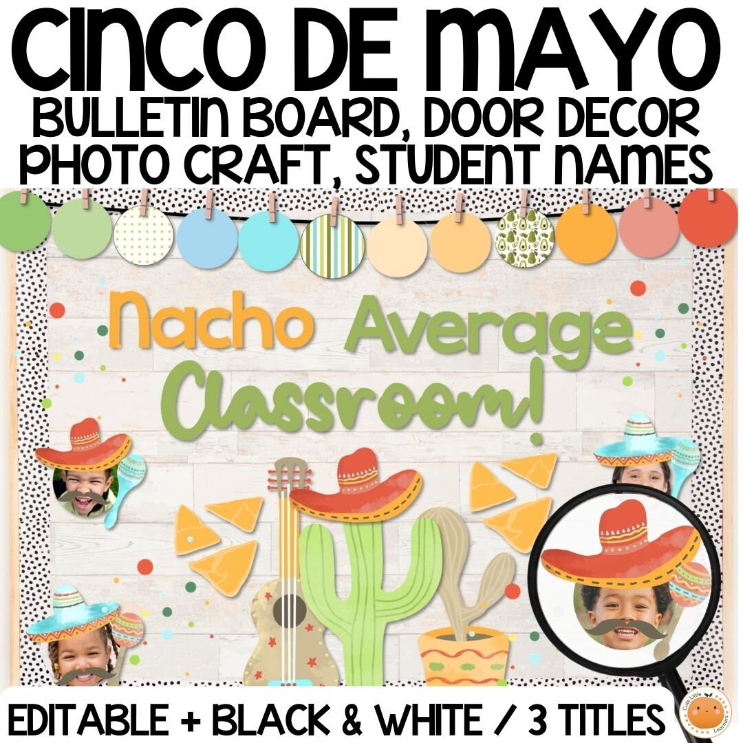 Cinco De Mayo Bulletin Board & Interactive Classroom Decor Editable ...