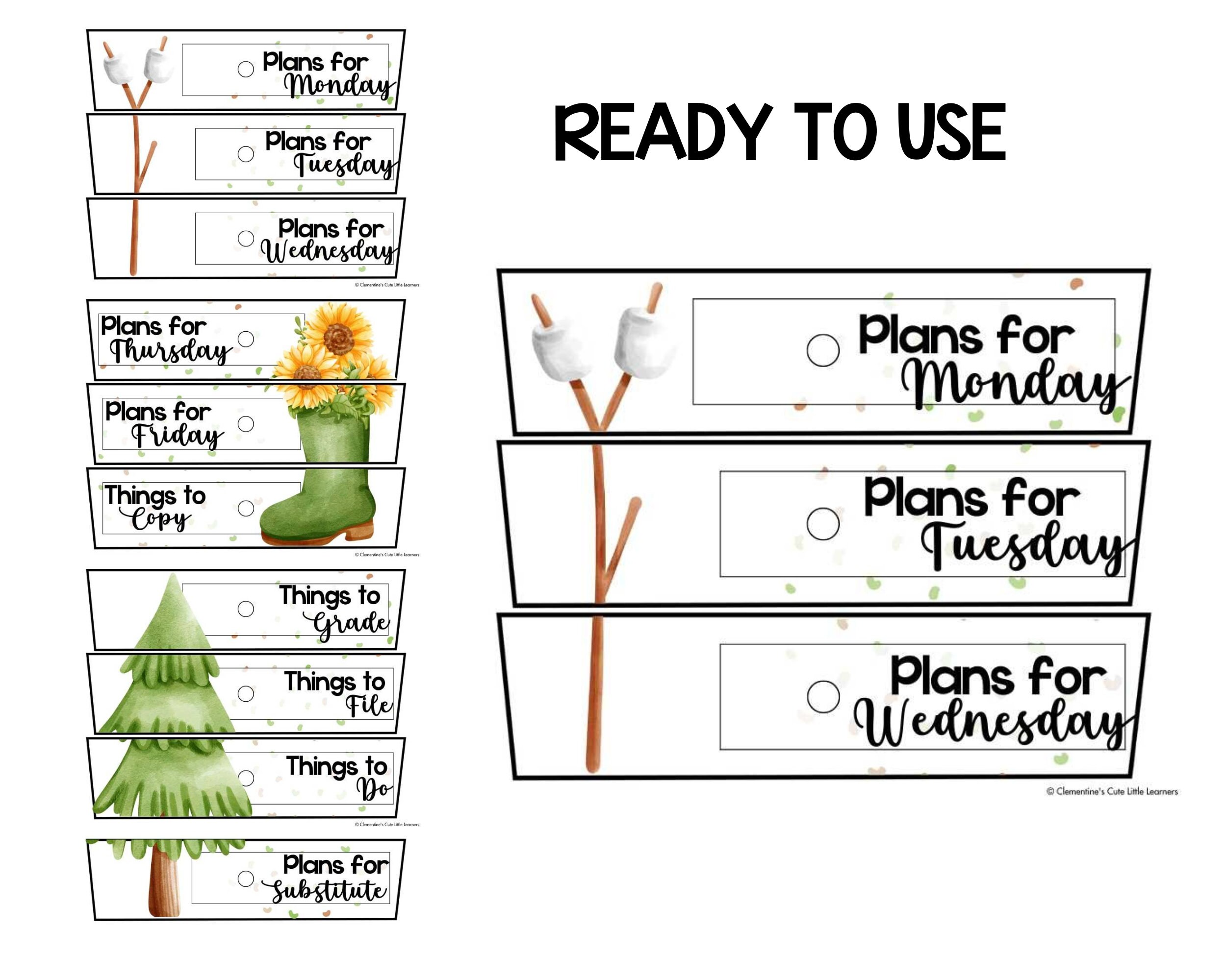 Editable 10 Drawer Rolling Cart Labels Set Camping Themed - Etsy