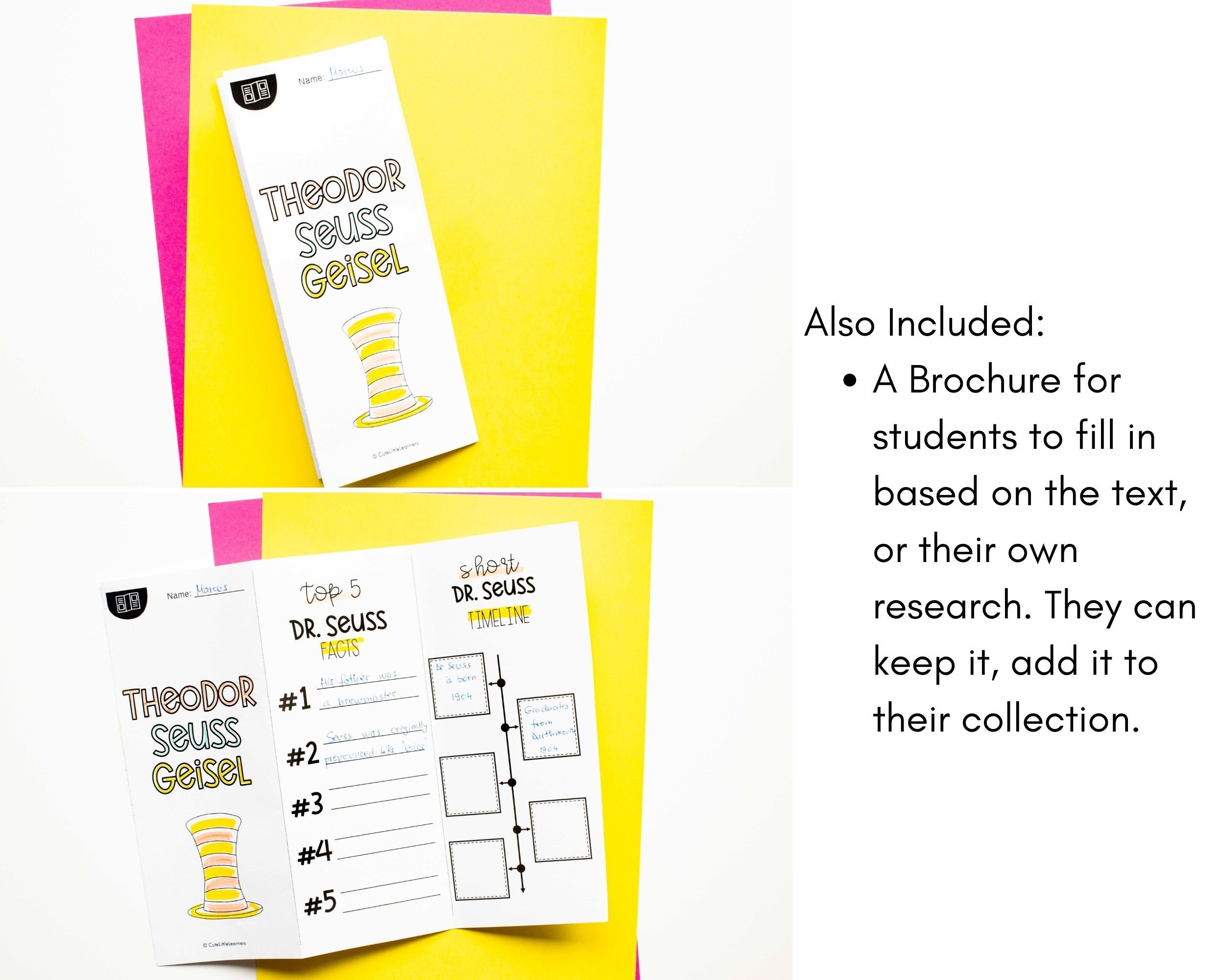 Dr. Seuss Biography Pack | Printable Reading Comprehension, Poster and ...