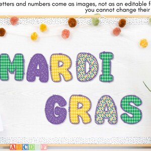 Mardi Gras Bulletin Board Letters & Numbers: Printable Classroom Decor ...
