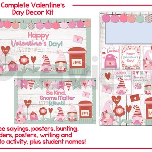 Love Gnomes Valentine's Day Bulletin Board & Interactive Classroom ...