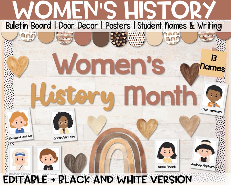 Women's History Month Bulletin Board & Interactive - Etsy