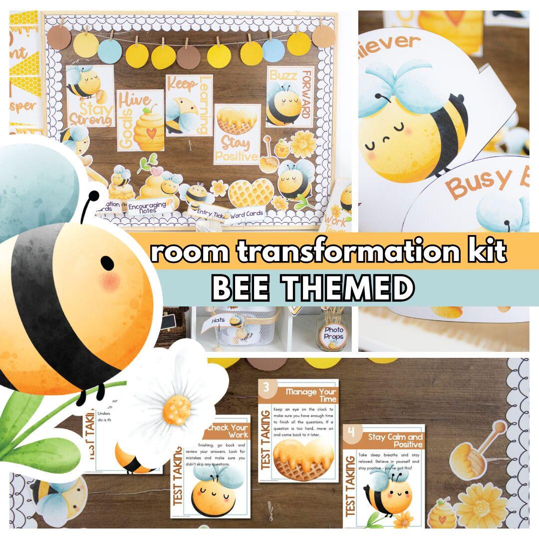 Bee Themed Quick Classroom Makeover Kit, Bulletin Board, Classroom ...