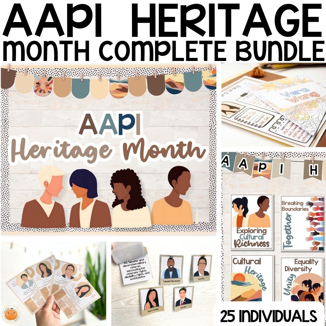 AAPI Heritage Month BUNDLE Biography & Quotes Posters, Research ...
