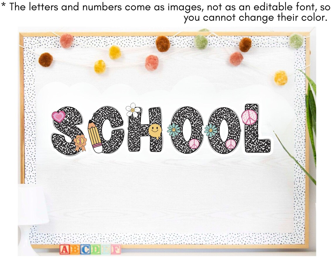 Printable Black Composition Notebook Letters & Numbers - Back to School ...