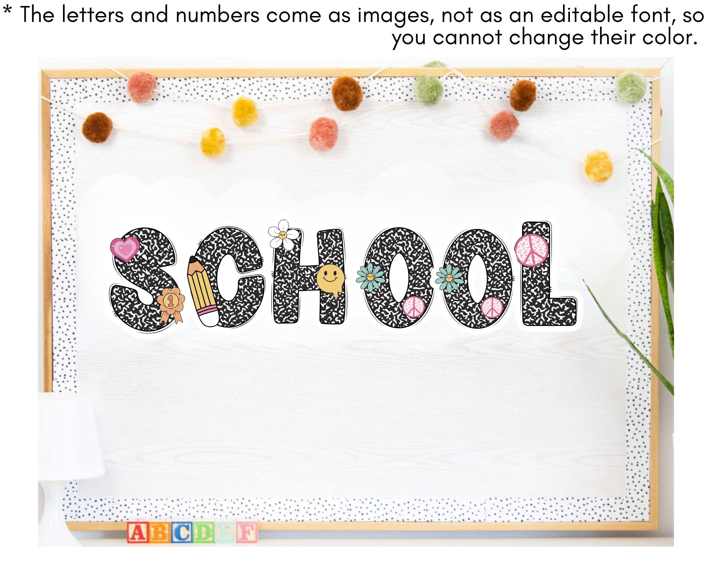 Printable Black Composition Notebook Letters & Numbers - Back to School ...
