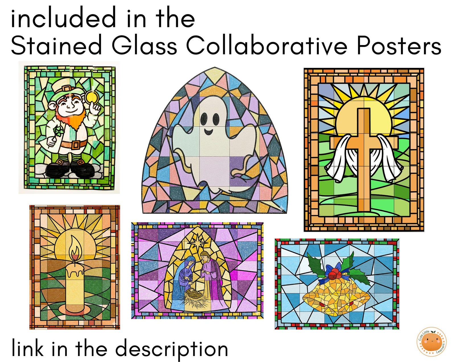 Christian Easter Collaborative Poster | Printable Stained Glass ...