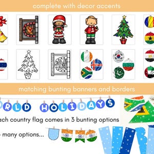 Christmas Around the World Bulletin Board – Classroom Decor Kit With 68 ...