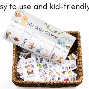 Printable Chore Charts Jungle Safari Themed, Editable Visual Schedule ...