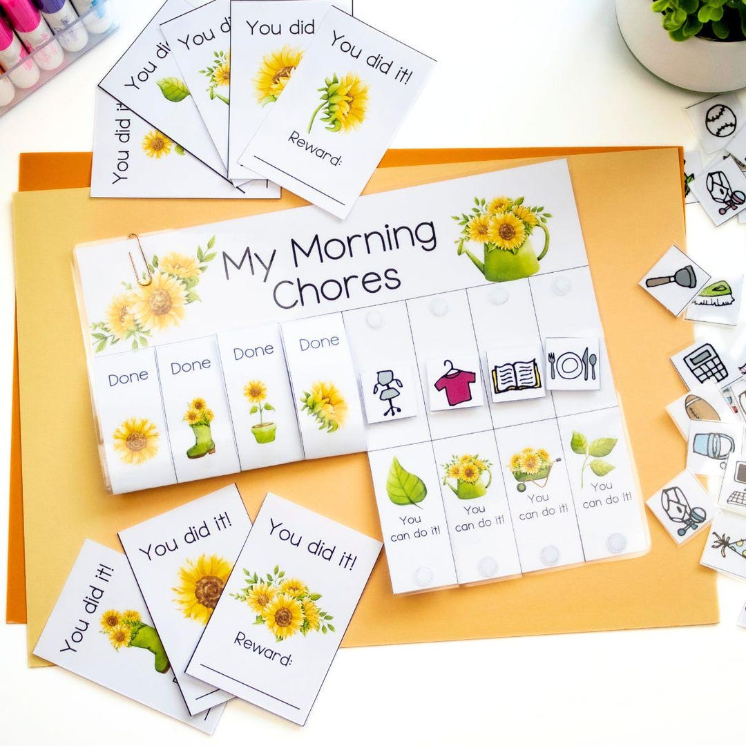 Printable Flip Routine Chart, Editable Morning, Evening, Bedtime Flip ...