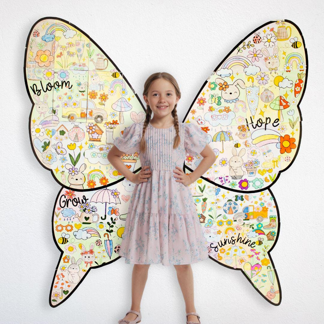 Spring Wings Collaborative Poster for Kids to Use as Photo Op Mural ...