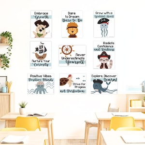 Pirate Growth Mindset Posters - Motivational Notes, Social Emotional ...