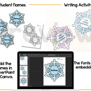 Snowflake Winter Bulletin Board & Classroom Decor Kit + Editable ...