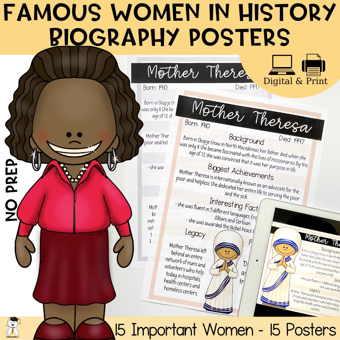 Women's History Month Biography Posters, Learning Posters for ...