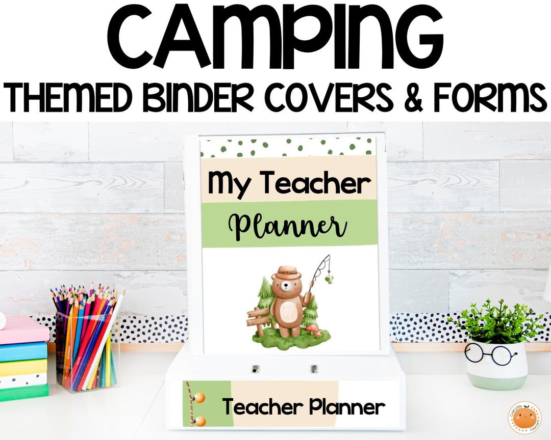 Editable Binder Covers Spines & Forms Outdoor Camping Themed - Etsy