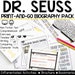 Printable Dr. Seuss Biography Pack Reading, Comprehension Questions ...