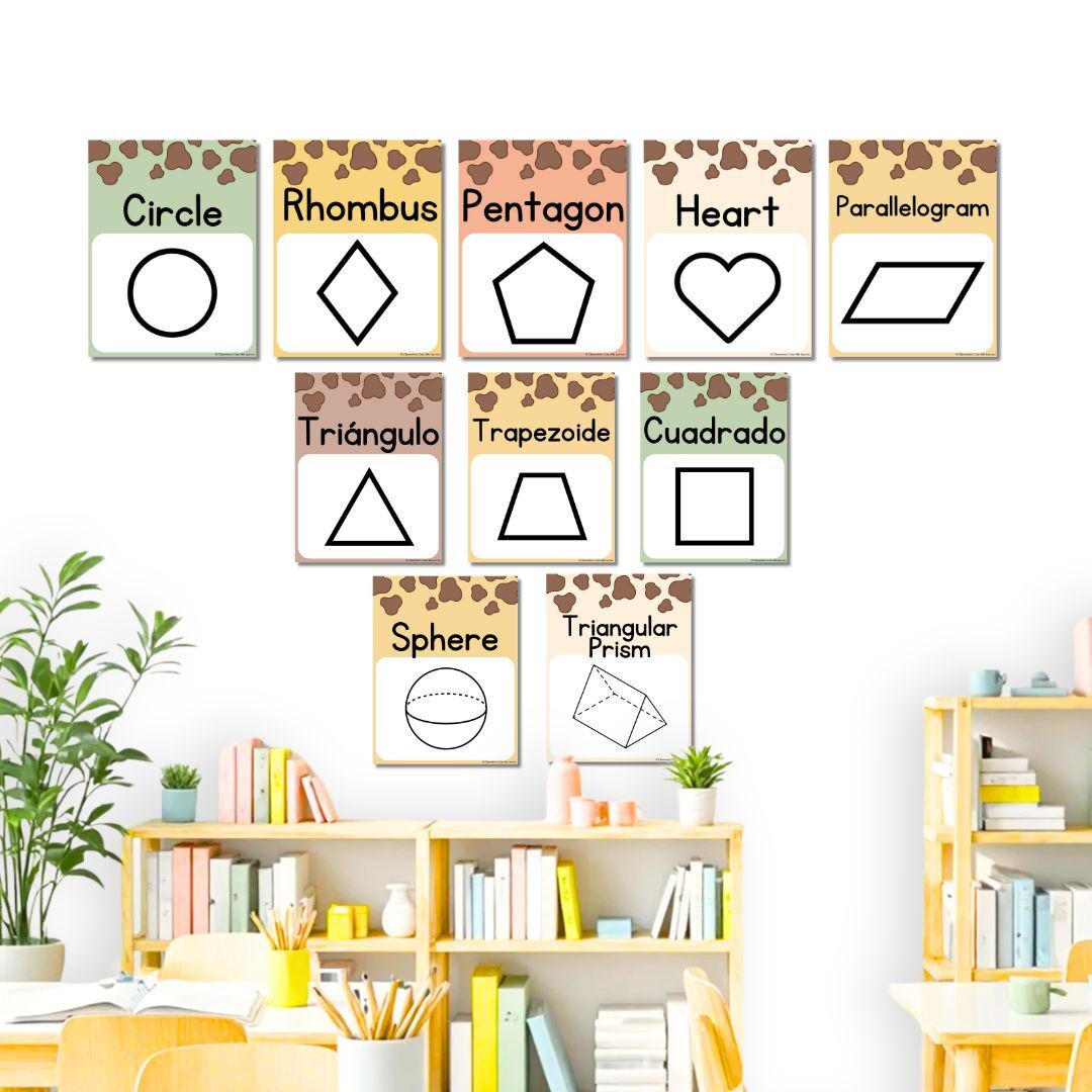 Retro Western Shape Posters | 2D & 3D Geometry Math Classroom Decor for ...