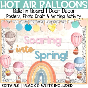 Hot Air Balloons Spring Bulletin Board & Interactive Classroom - Etsy