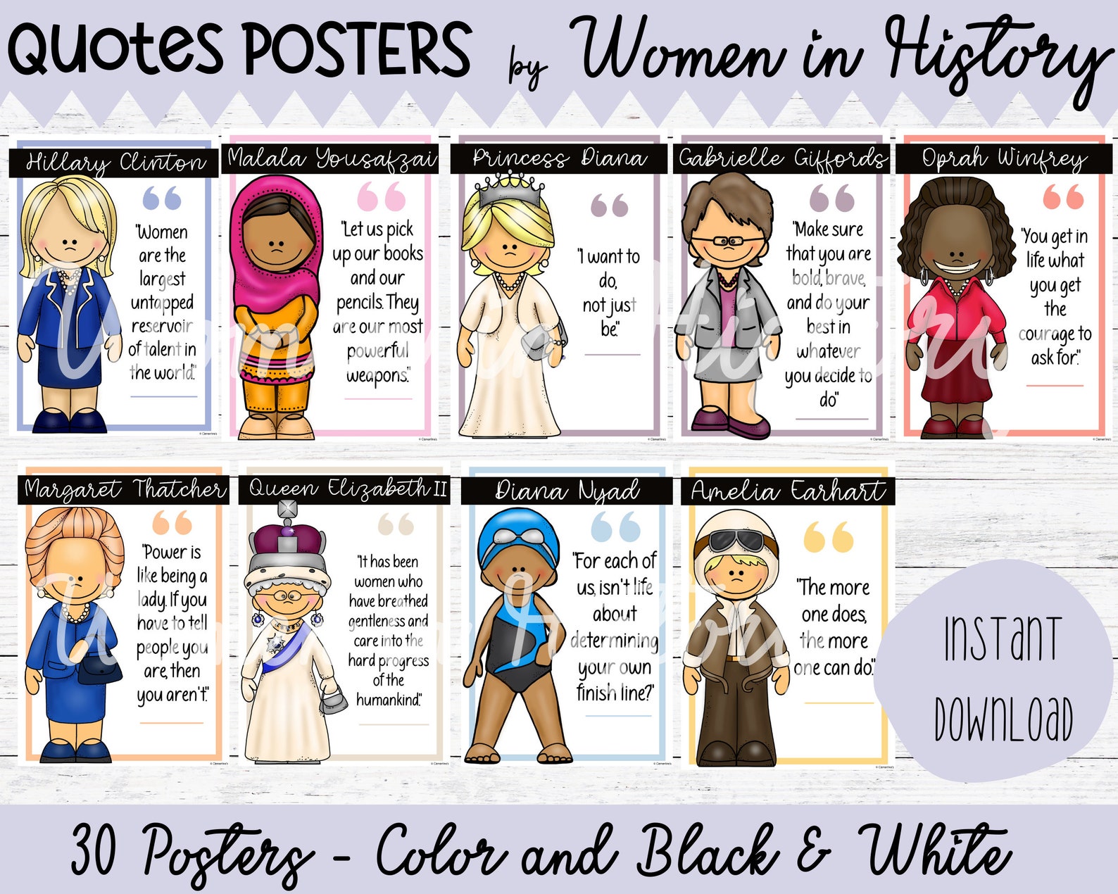 Women's History Month Quotes by Famous Women Posters | Etsy