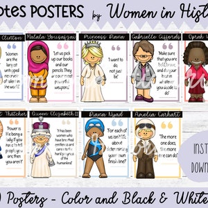 Women's History Month Quotes by Famous Women Posters | Etsy