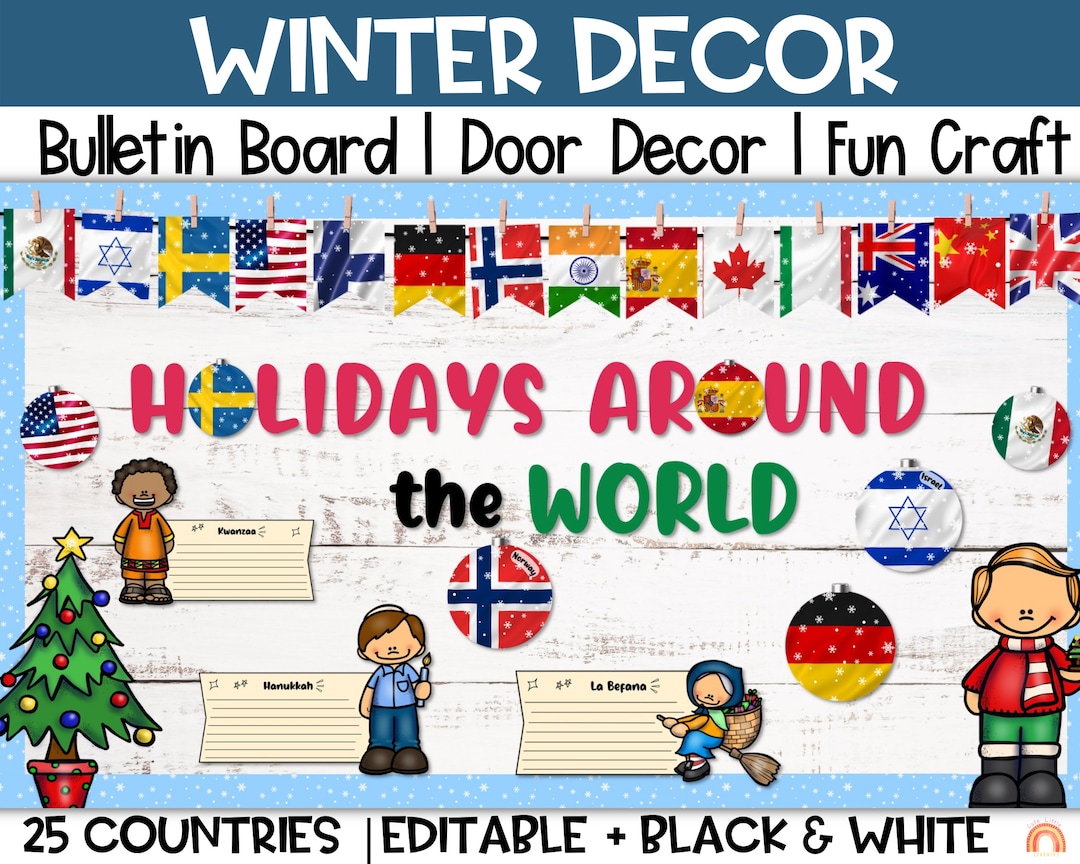 Christmas Around the World Bulletin Board & Classroom Decor - Etsy