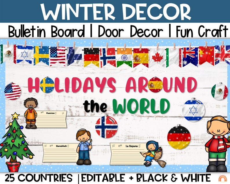 Christmas Around the World Bulletin Board & Classroom Decor - Etsy